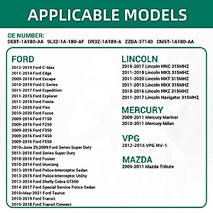 TPMS Sensor for Ford F150 4-Pack,315MHZ Tire Pressure Monitor System for or Ford F150 F250 F350 F450 F550,Escape,Fusion, Lincoln MKX MKC,Mercury Replaces# 9L3Z1A189A,DE8T1A180AA,DR3Z1A189A.