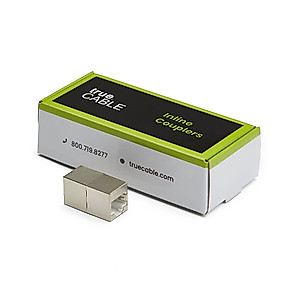 trueCABLE Shielded Cat6 Inline Coupler, PoE++ (4PPoE), UL Listed, ETL Verified, ANSI/TIA 568-2.D Cat 6 Performance Compliant, Female to Female RJ45 Couplers, 6 Pack