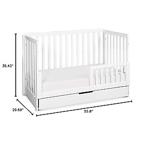 Carter's by DaVinci Colby 4-in-1 Convertible Crib with Trundle Drawer in White, Greenguard Gold Certified, Undercrib Storage
