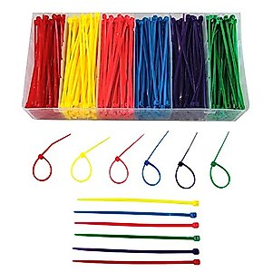 Small Colored Zip Ties 4 inch Multicolor Zip Ties 480pcs Assorted Color Zip Cable Ties for Marking Chickens Legs or Deco Mesh Wreath Supplies Pink,Red, Purple, Yellow, Blue,Green Zip Ties