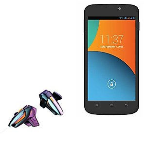 BoxWave Gaming Gear Compatible with Plum Check LTE (Gaming Gear by BoxWave) - Touchscreen QuickTrigger, Trigger Buttons Quick Gaming Mobile FPS for Plum Check LTE - Jet Black