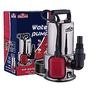 Dextra 1 HP Sump Pump Submersible 3500GPH Water Pump for Pool Draining, 750W Stainless Steel Submersible Utility Pump with Float Switch, 19FT Cord for Hot Tub,Draining Flood,House,Irrigation