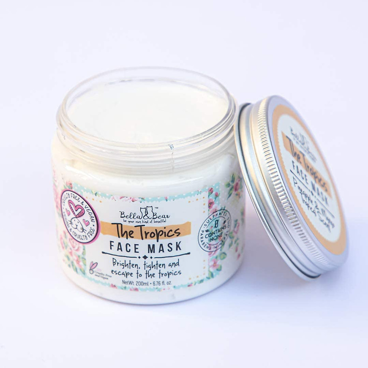 Bella & Bear the tropics face mask, White, 7.7 Ounce