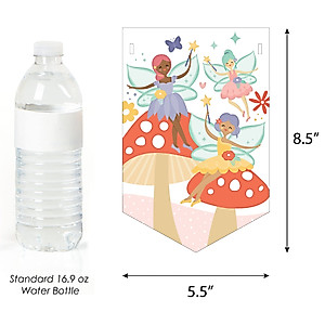 Big Dot of Happiness Let’s Be Fairies - Fairy Garden Birthday Party Bunting Banner - Party Decorations - Happy Birthday