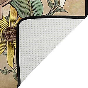 ALAZA Honey Bee Sunflower Vintage Area Rug Rugs for Living Room Bedroom 3'x2'