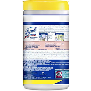 Lysol Disinfectant Wipes Multi-Surface Antibacterial Cleaning Wipes For Disinfecting and Cleaning Lemon and Lime Blossom 80 Count (Pack of 2)