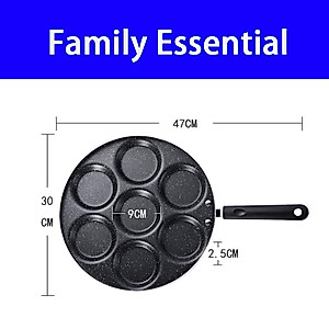 CHENJIEUS Home Kitchen Breakfast Omelette Pan, 7-hole Egg Frying Pan Non-stick Pancake Mold, Easy To Clean, Lazy Pan Provides All-in-one Breakfast.