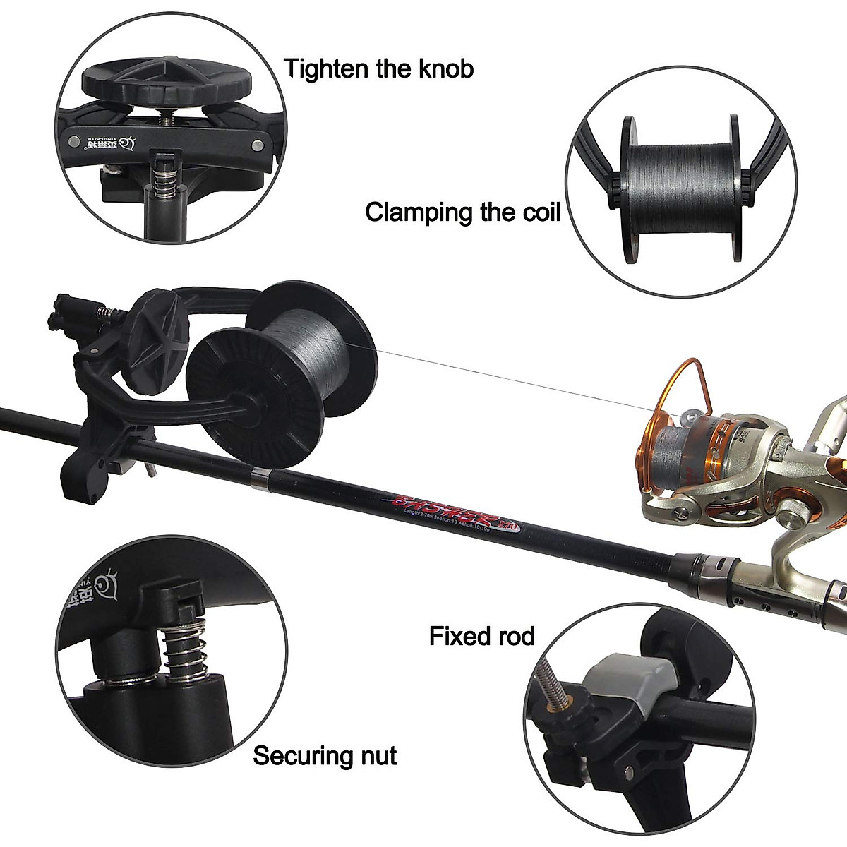 Fishing Line Spooler System - Portable Fishing Line Winder Reel Spooler Spooling Station Baitcast Line Spooling Machine Fishing Tool