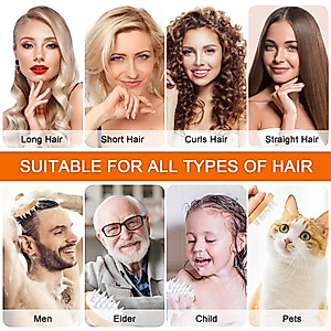 Scalp Massager Hair Brush,Scalp Scrubber Shampoo Brush with Soft Silicone Bristles,Bamboo Scalp Massager Hair Growth for Dandruff Removal,Wet Dry Hair Massager Scalp Brush for Men Women Kids Pet,Round