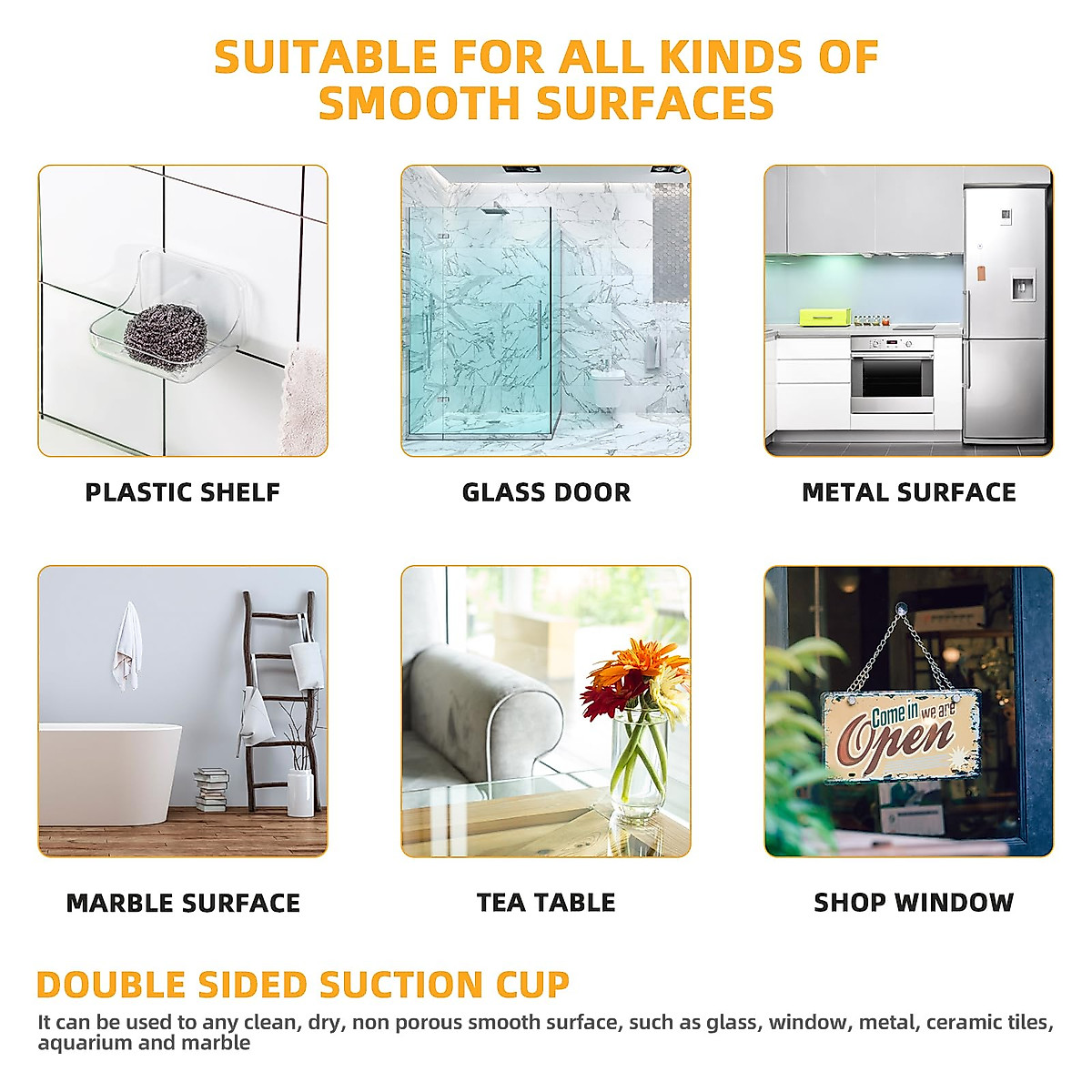 Housoutil 24PCS Double Sided Suction Cups, Transparent Sucker Pads for Glass, Table Top Spacers Without Hooks for Home Kitchen Glass