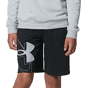 Under Armour boys Prototype 2.0 Shorts , Black (001)/Mod Gray , Youth Large