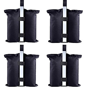 SCOCANOPY Weight Bags for Pop up Canopy Tent Gazebo, Leg Canopy Weights Sand Bags for Instant Outdoor Sun Shelter Canopy Patio Umbrella,4-Pack (Black)