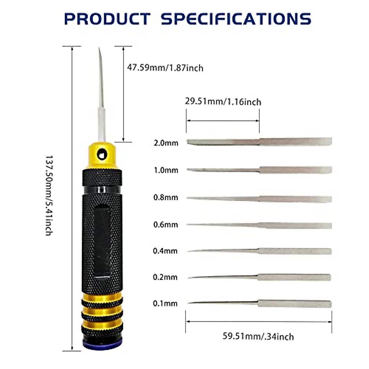 HOPLEX Model Chisel with 0.1/0.2/0.4/0.6/0.8/1.0/2.0mm Blade Resin Carved Scribe line Modeling Scriber