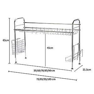 Stainless Steel Dish Rack in Sink,Large Dish Drying Rack Kitchen Aid Space Saver Organizer Storage Shelf Basket Hooks A 28inch