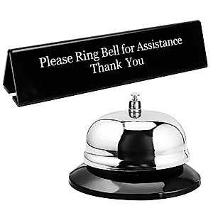 UCEC Desk Bell for Service & Reception Areas - Double-Side Ring Sign & Call Bell for Hotels, Schools, Restaurants