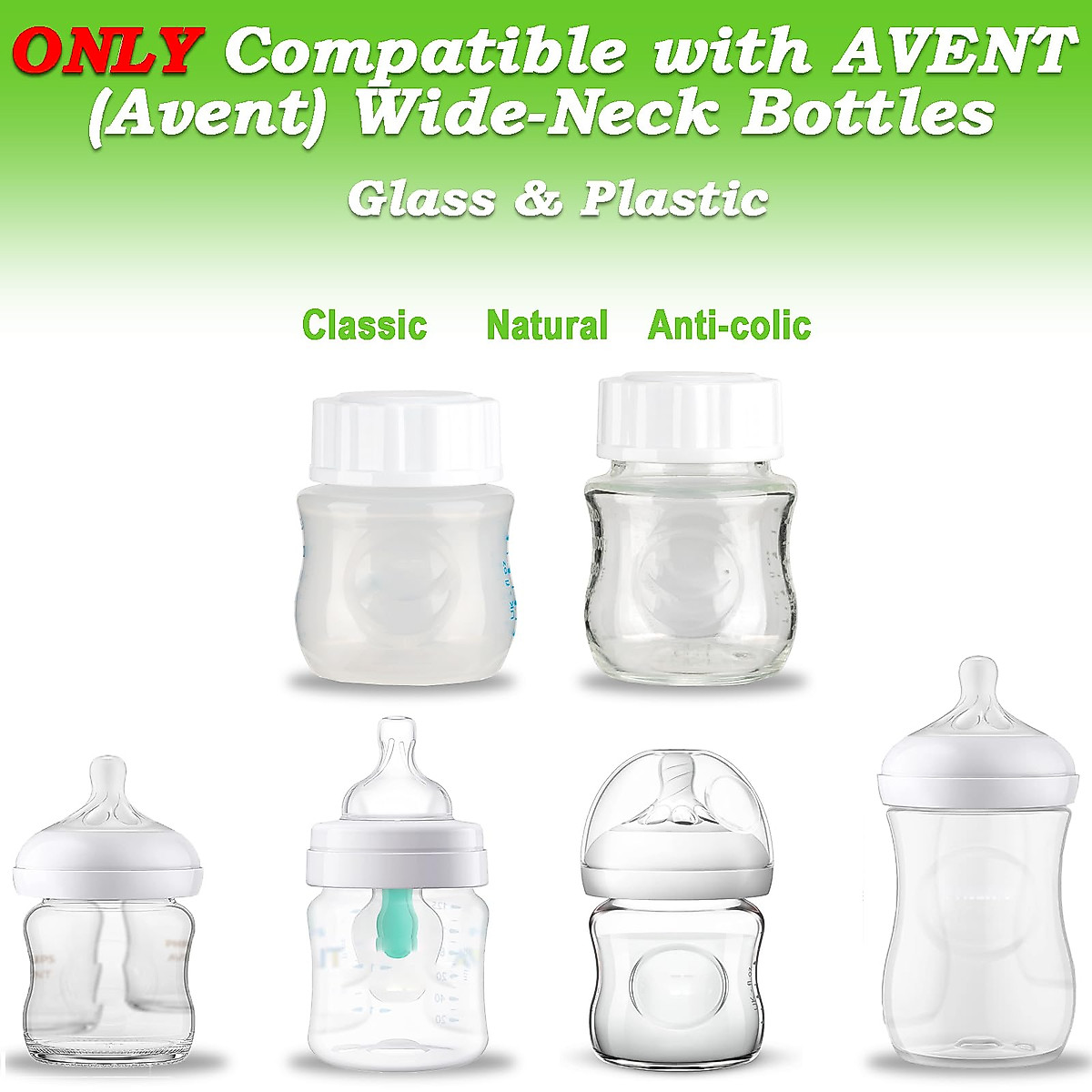 (6-PCs) Travel Bottle Caps Compatible with Avent Bottles, Bottle Lids Replacement
