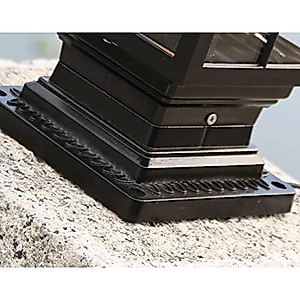 JSBDPHW European Style E27 Column Light Aluminum Pillar Lamp Outdoor Patio Fence Post Light Waterproof IP55 Glass Lampshade Villa Gate Base Landscape Light