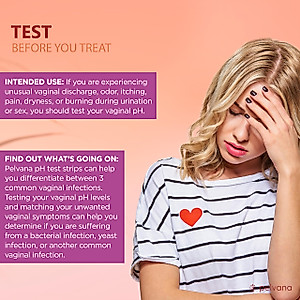 Pelvana Vaginal pH Balance Test Strips for Women 50 Strips FSA/HSA Eligible Vaginal Infection Test Kit Can Help Differentiate Bacterial Vaginosis (BV) and Yeast Infections