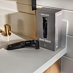MANSCAPED® The Beard Hedger™ Premium Precision Men's Beard Trimmer, 20 Length Adjustable Blade Wheel, Stainless Steel T-Blade for Precision Facial Hair Trimming, Cordless Waterproof Wet/Dry Clipper