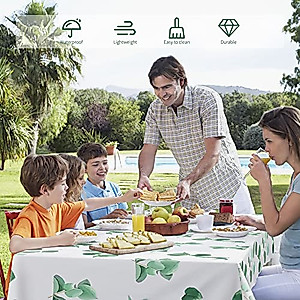 Aneco 3 Pack Eucalyptus Leaf Tablecloth Disposable Green Leaves Eucalyptus Table Cover Plant Green Plastic Tablecloth for Home Birthday Wedding Party Supplies Table Decoration, 54 x 108 Inch