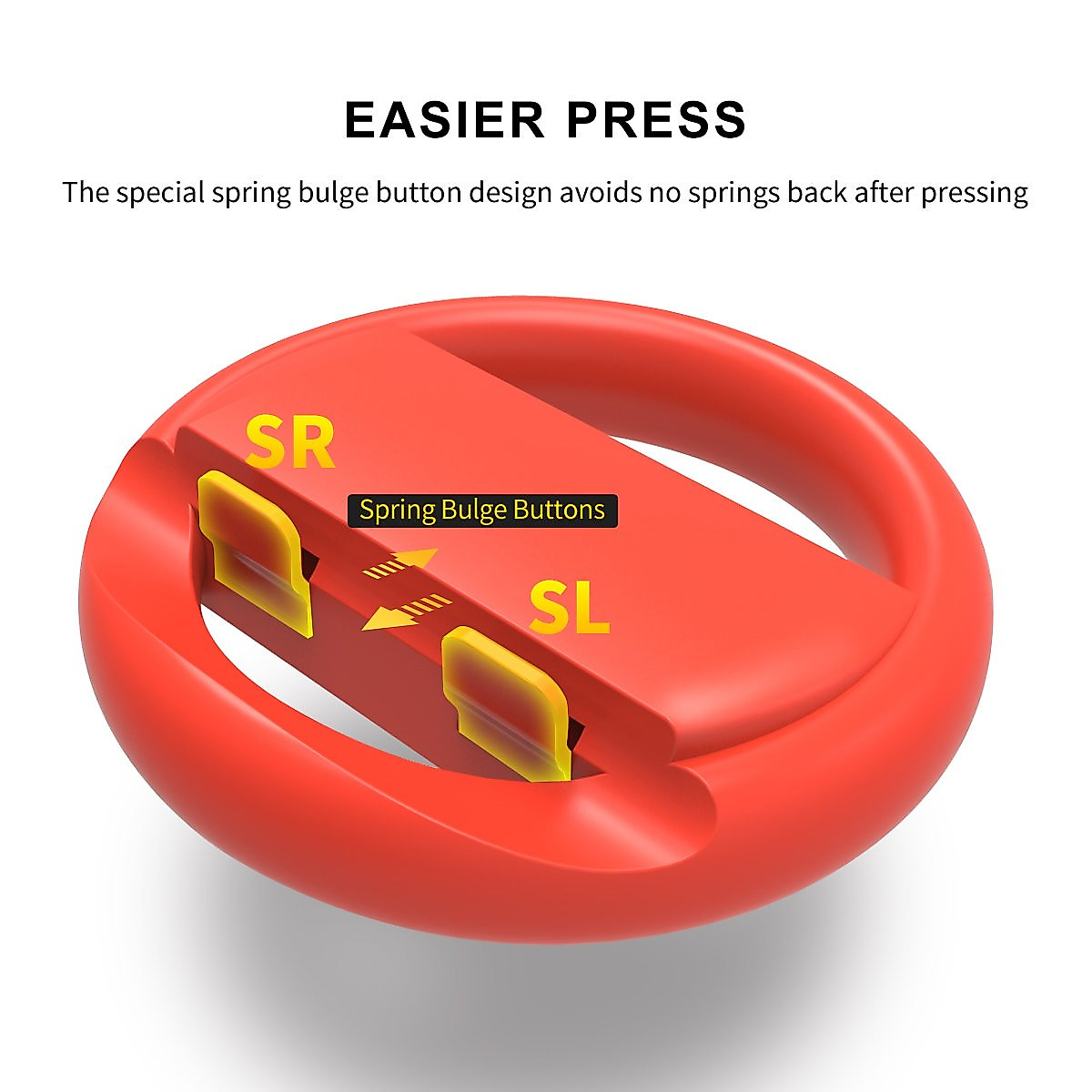 GH Switch Steering Wheel for Mario Kart 8 Deluxe and Booster Course Pass (DLC), Racing Wheel Accessories Compatible with Nintendo Switch/Switch OLED Joy Con Controller (Red and Blue)