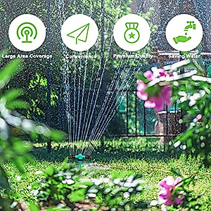 Psinzmk Yard Sprinkler, Lawn Sprinklers for Yard Rotating 360 Degree Covering Large Area, Garden Water Sprinklers System Automatically for Yard, RWG-SH1