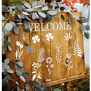 28 Pieces Leaf Stencils for Painting on Canvas Reusable Palm Fern Turtle Tropical Leaf Stencil for Craft Drawing Template Stencil for Wood Wall Paper Furniture DIY Scrapbooks Crafts Home Decor (Leaf)