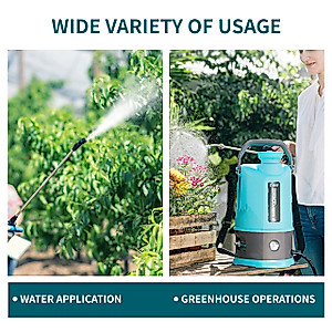 LAWNFUL 1.35 Gallon Battery Powered Sprayer for Long Time Spray (Double Battery)