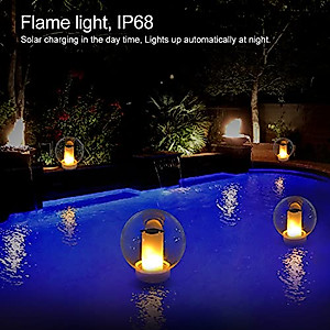 SUNTOUCH TREASURES - Solar Floating Pool Light, Solar Flame Light, Outdoor Waterproof Glowing Orb for Pool, Spa, Garden, Bedroom Night Decoration 1 Piece.