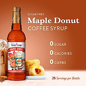 Jordan's Skinny Syrups Sugar Free Maple Donut Coffee Syrup, 25.4oz - Gluten Free, Keto Friendly