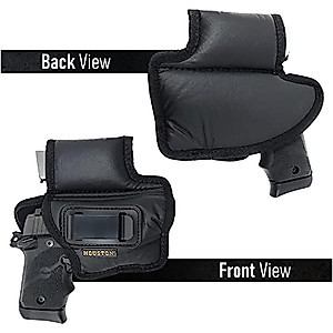 IWB Pistol Holster with Mag Pouch. Eco Leather Holsters for Glock 42/43 / 43X, SIG P365 / P938 W/Compact Laser w/Mag (Right). Universal Pistol Holster by Houston