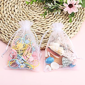 acDesign 200Pcs Organza Bags 4"x6" Jewelry Bags Drawstring White mesh gift bags for Candy Jewelry Makeup Pouches