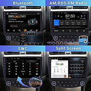 Evonavi |2GB+32GB| Car Stereo Radio for Honda Accord 7th 2003 2004 2005 2006 2007, 10.1 Inch IPS Touch Screen for Head Unit with GPS Navigation WiFi Bluetooth AM/FM/RDS 32EQ+DSP Carplay Android Auto