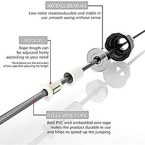 Redify Skipping Rope,Adjustable Jump Rope for Exercise Workout,Fitness Jumprope for Men Women and Kids,Speed Jumping Rope for Cardio and Endurance Training