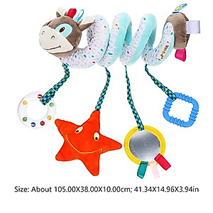 ibasenice Baby Stroller 6 pcs Doll Bed Childhood Boys Plaything Educational Early Plush Crib Worm Pendant Animal Kids Bell Girls Car Theme Bar Funny Around Adorable Mobile Rattle Ster Baby Toys