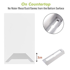 Bamboo Paper Towel Dispenser, Paper Towel Holder for Kitchen Bathroom Toilet of Home and Commercial, Wall Mount or Countertop for Multifold, C Fold, Z fold, Trifold Hand Towels (White)