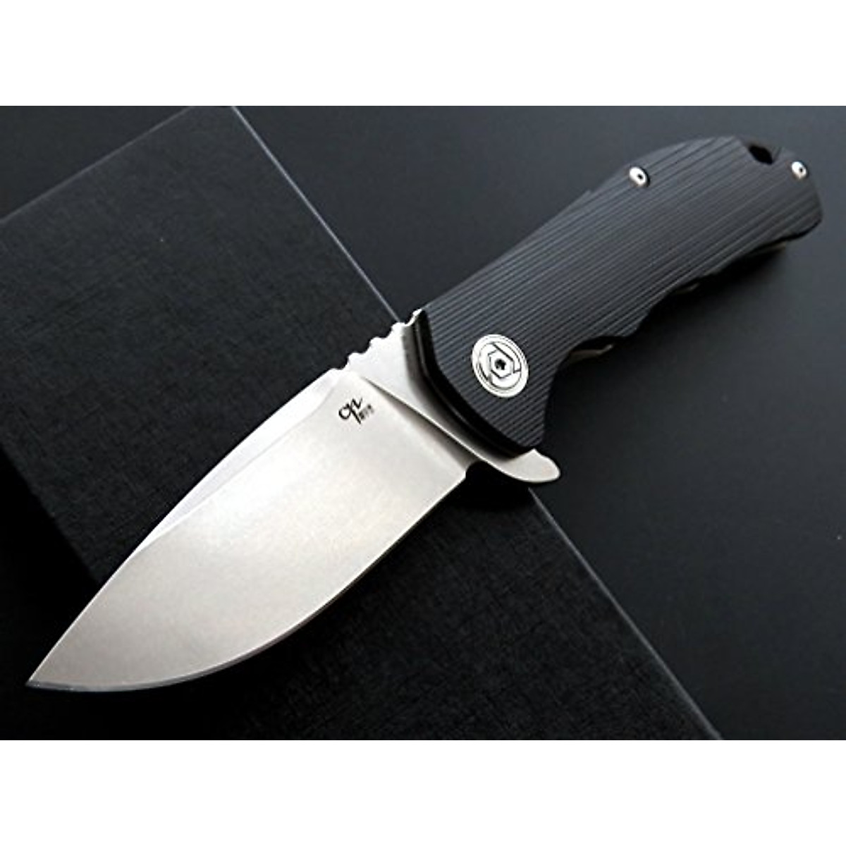 Eafengrow CH3504-G10 Flipper Folding Knife Camping Fruit Pocket Knives EDC Tools D2 Blade Ball Bearings Outdoor Tool (black)