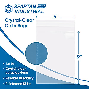 SPARTAN INDUSTRIAL Polypropylene Cello Bags (6" x 9")