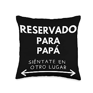 Regalos para Papa Best Gifts Latino Dad Almohada Reservado para Papa Dia del Padre Throw Pillow, 16x16, Multicolor