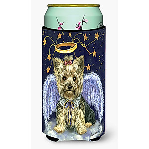Caroline's Treasures PPP3131TBC Yorkie Christmas Family Tree Tall Boy Hugger Can Cooler Sleeve Hugger Machine Washable Drink Sleeve Hugger Collapsible Insulator Beverage Insulated Holder