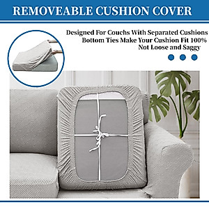 XINEAGE 2025 New 3 Pieces Couch Covers for 2 Cushion Sofa Super Stretch Loveseat Slipcover Pet Dog Universal Slip Cover Anti Slip Love Seat Furniture Protector (Silver Grey, 55"-69")