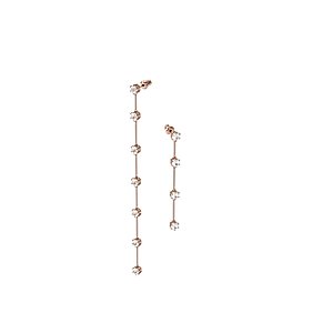 Swarovski Constella Asymmetrical Pierced Drop Earrings, Clear Crystals on a Rose-Gold Tone Finish Setting, Part of the Swarovski Constella Collection