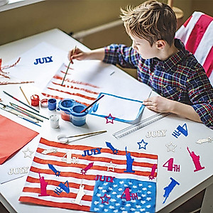 200pcs Patriotic Table Confetti, Red White Blue Sequin Sprinkles Confetti Decorations 4th of July Glitter Confetti Star Statue of Liberty Sprinkles for Patriotic Party Birthday Baby Shower Decor