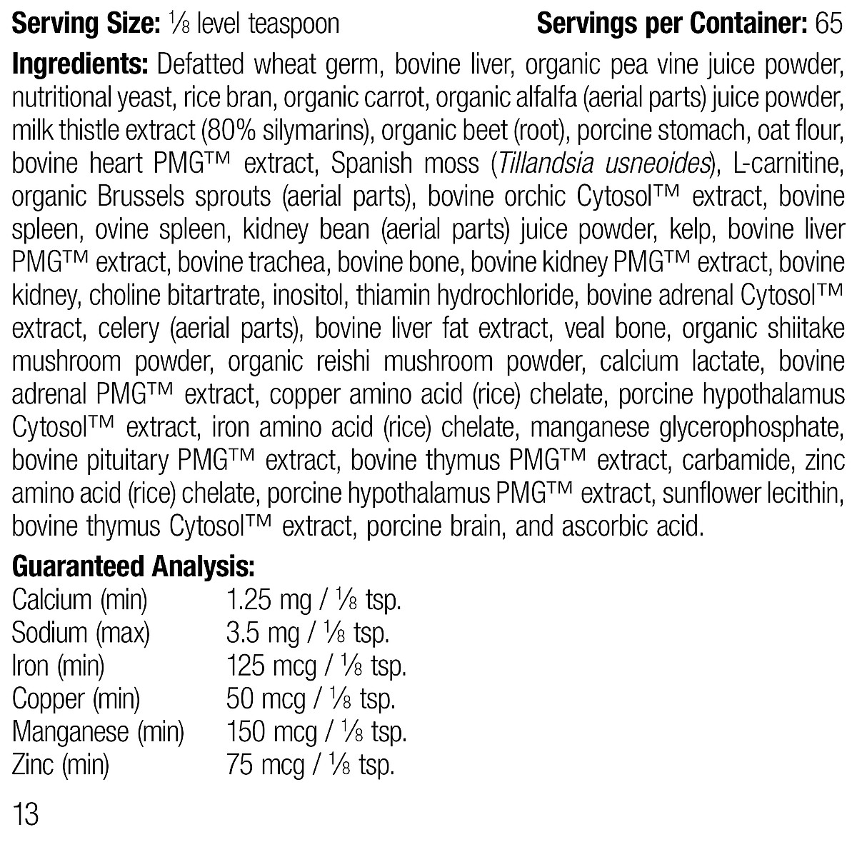 Standard Process Canine Whole Body Support - Multisystem Support Supplement for Canines - Nutritional Powder Supplement for Daily Health Maintenance - Multisystem Supplement Formula - 25 g