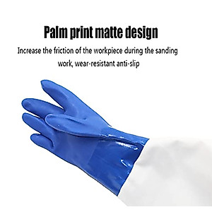 Jewboer 23.6" Canvas Rubber Sandblasting Sand blaster Protection Gloves for Sandblast Cabinets XL,1 pair