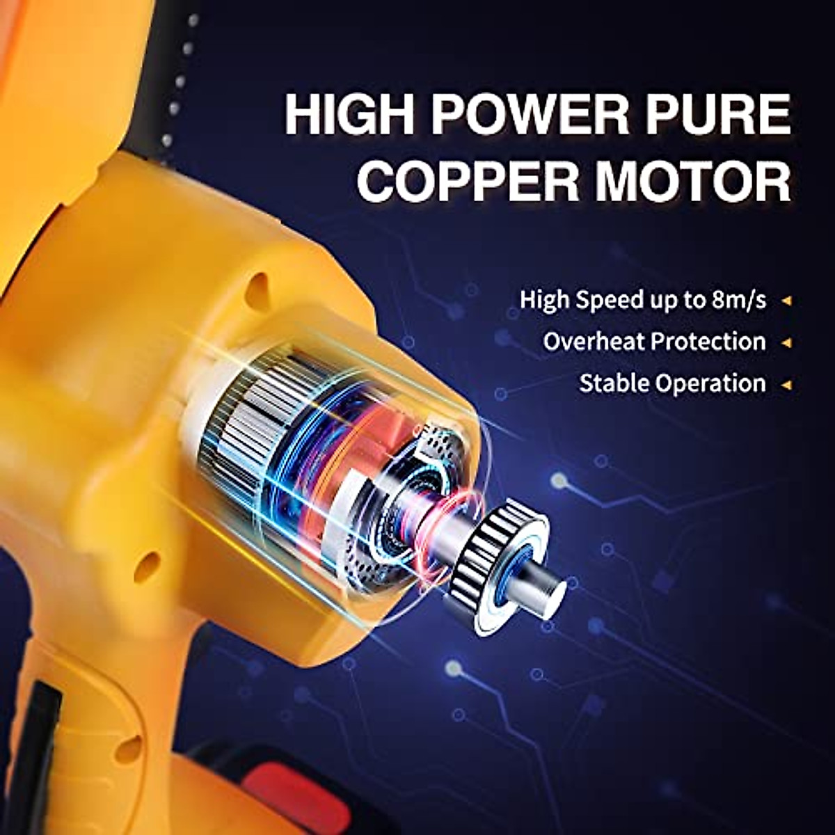 Mini Chainsaw 6 Inch Cordless, TOBTOS 24V Battery Powered Chain Saw with 2x 2.0Ah Battery, Portable Electric Chinsaw with Security Lock, Handheld Chainsaw for Tree Trimming Wood Cutting