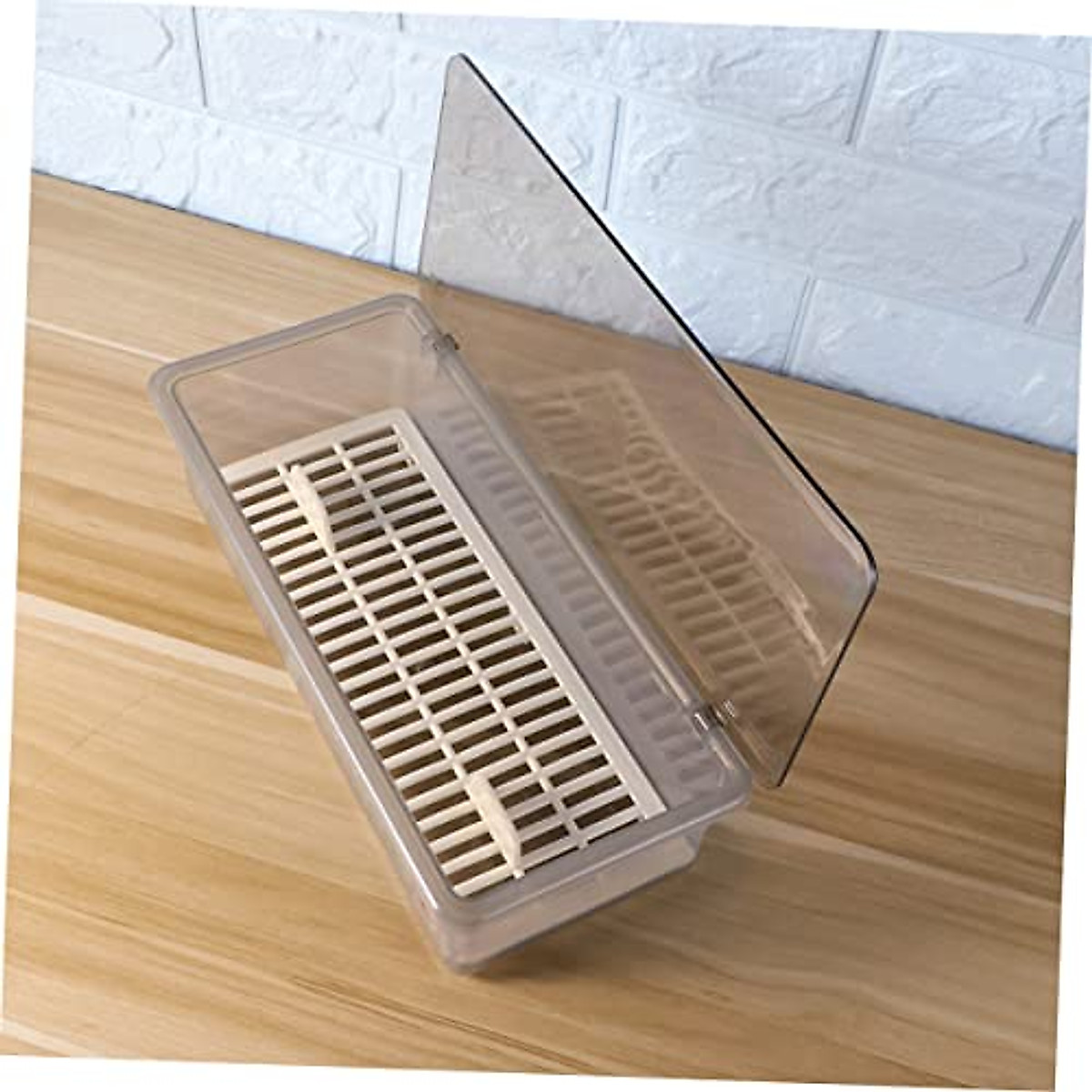 Luxshiny 3pcs Black Silverware Container Lid and Lid- Tableware Flatware Transparent Chopsticks Organizer Proof Countertop Organizers Cutlery Drain Storage Transparent- Tray