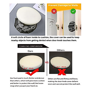 PANSHA Door Knob Cover Grey with Bird Embroidered 2 PCS, Soft Velvet Wall Protector, Decorative Door Knob Cushion Not to Dent Applicances