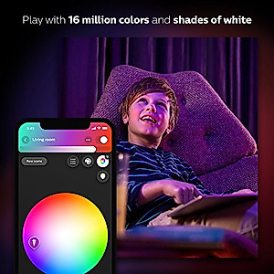 Philips Hue Single Premium A19 Smart Bulb, 16 million colors, for most lamps & overhead lights (Hue Hub Required, Works with Alexa), Old Version, White (464487)