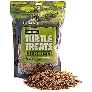 Fluker's Grub Bag Turtle Treat Insect Blend Dry Food 6oz - Includes Attached DBDPet Pro-Tip Guide